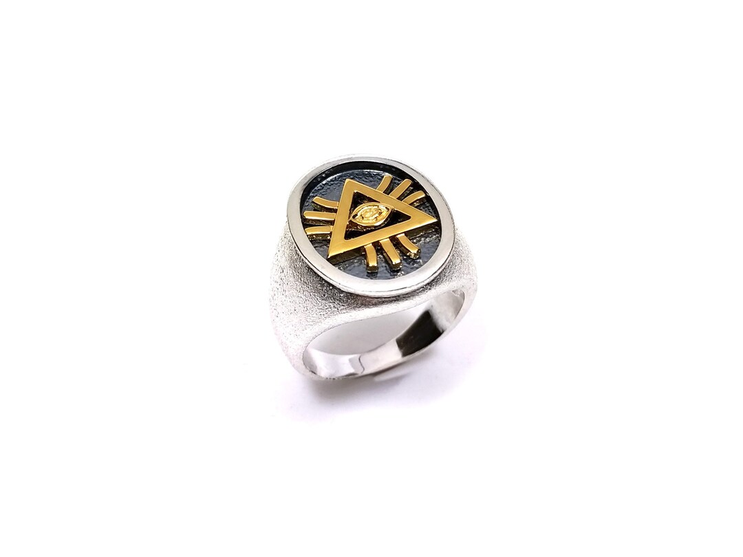 Freemasonry Ring With Radiant Delta in Silver, Masonic Eye - Etsy
