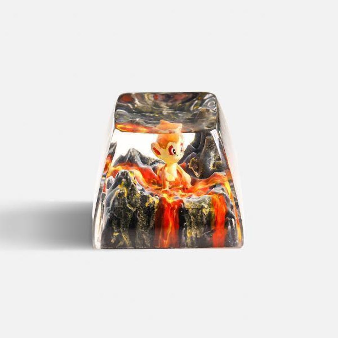 Chimchar Pokemon Artisan Keycap, Custom Resin Keycap for Mechanical ...