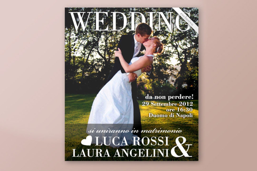 Wedding Participation and Invitation PRINTABLE - Magazine Cover - Etsy