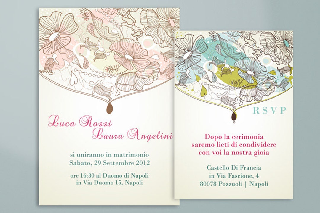 Wedding Participation and Invitation PRINTABLE Romantic Floral - Etsy