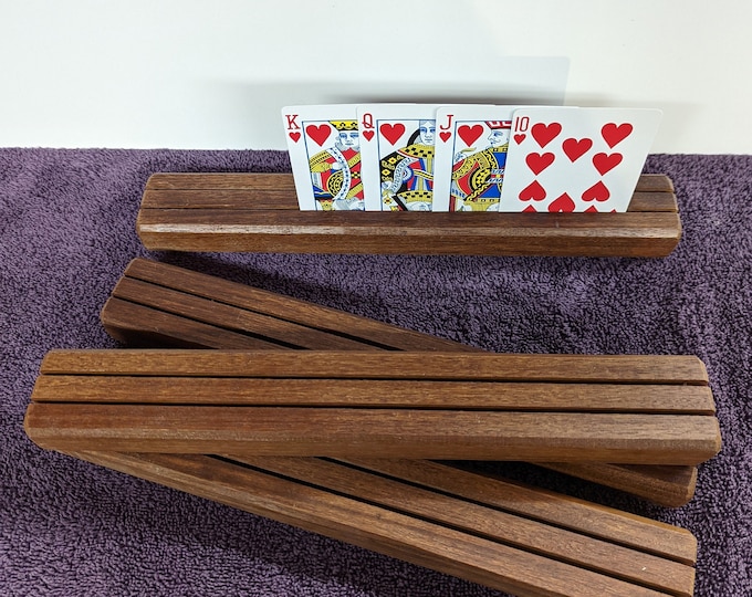 Handcrafted Wooden Playing Card Holder / Small Wooden Display Stand ...