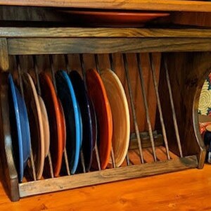 Handcrafted Wooden Wall Mounted Plate Rack / Standing Counter Plate ...