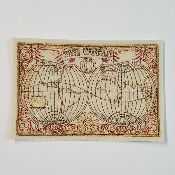 World Map Iron on Patch - Etsy