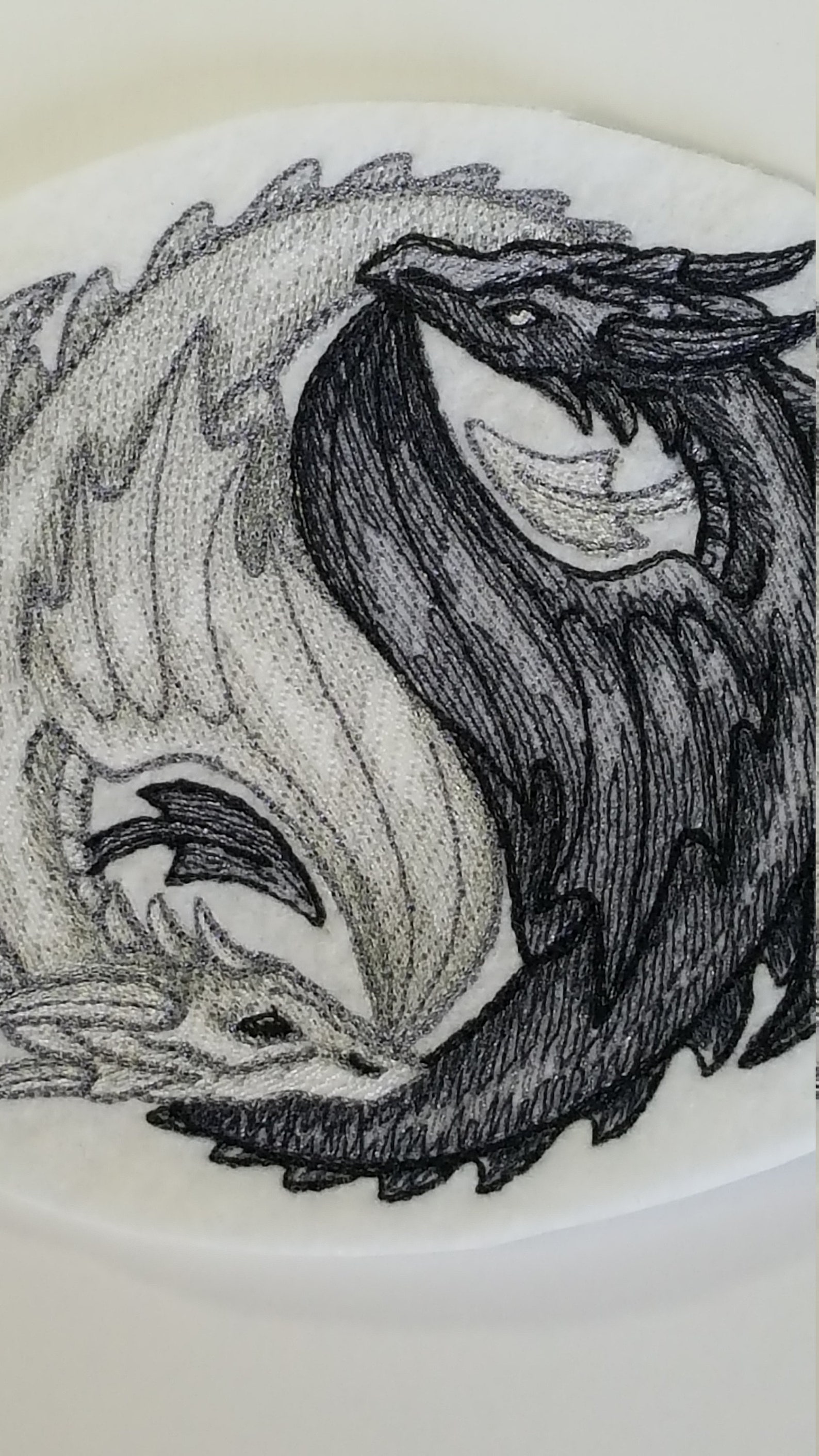 Yin Yang Dragons Patch Machine Embroidered Iron-on Duel - Etsy