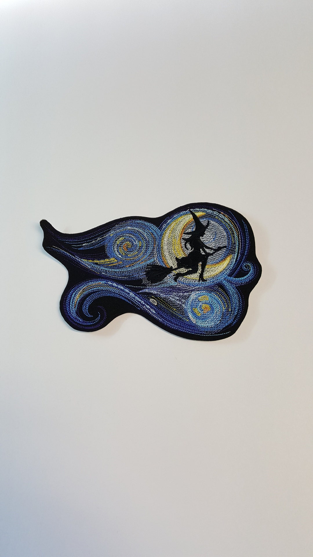 Starry Night Witch Patch - Large - Machine Embroidered Iron-on ...
