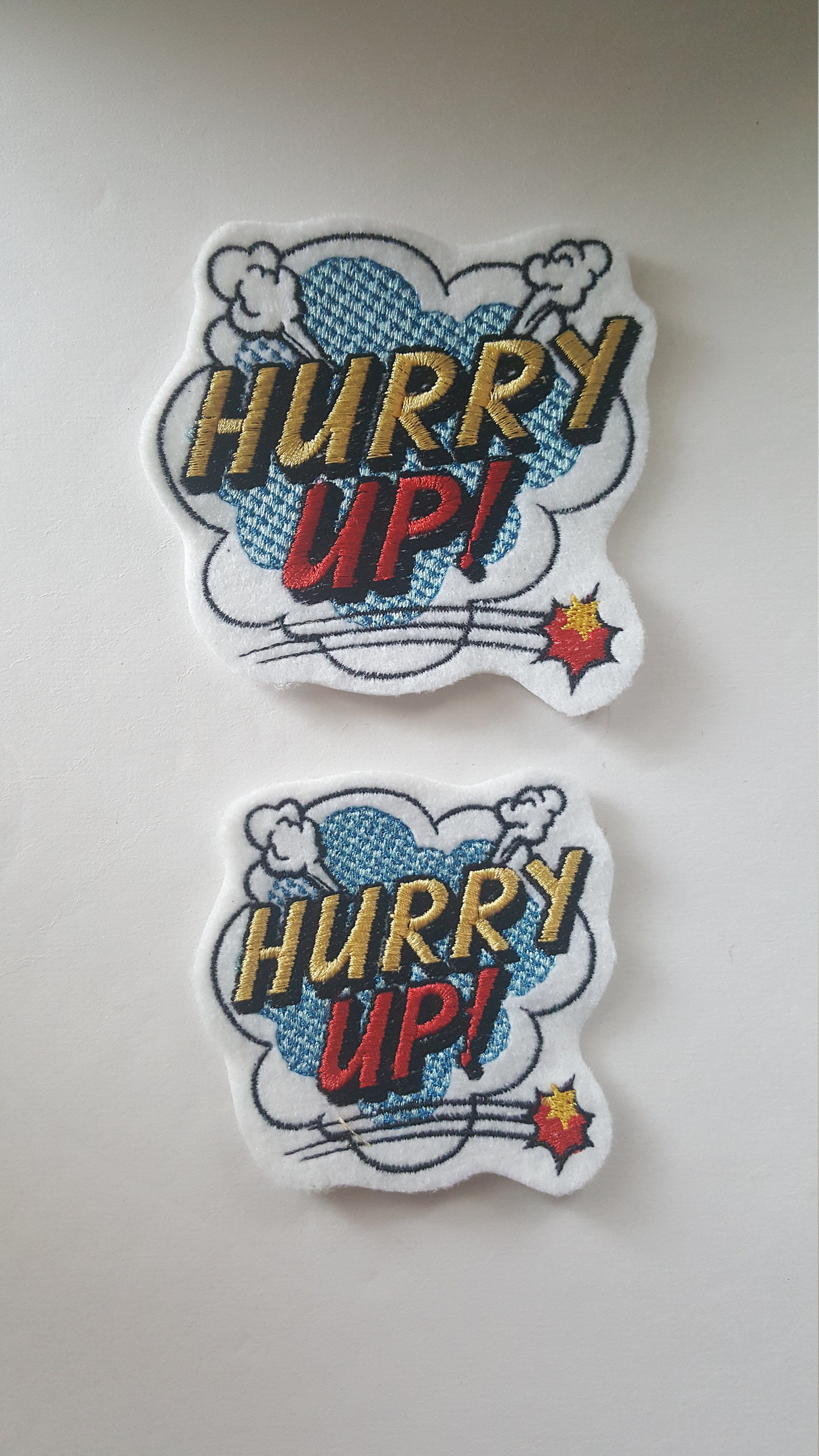 HURRY UP Comic Book Patch Machine Embroidered Iron-On | Etsy
