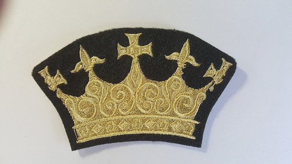 Gold Gilded Heraldry Crown Patch Machine Embroidered Iron-on - Etsy