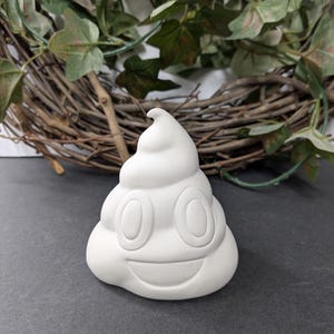 Ready to Paint Poo Emoji - Ceramic Bisque - Fired to Cone 04 ...