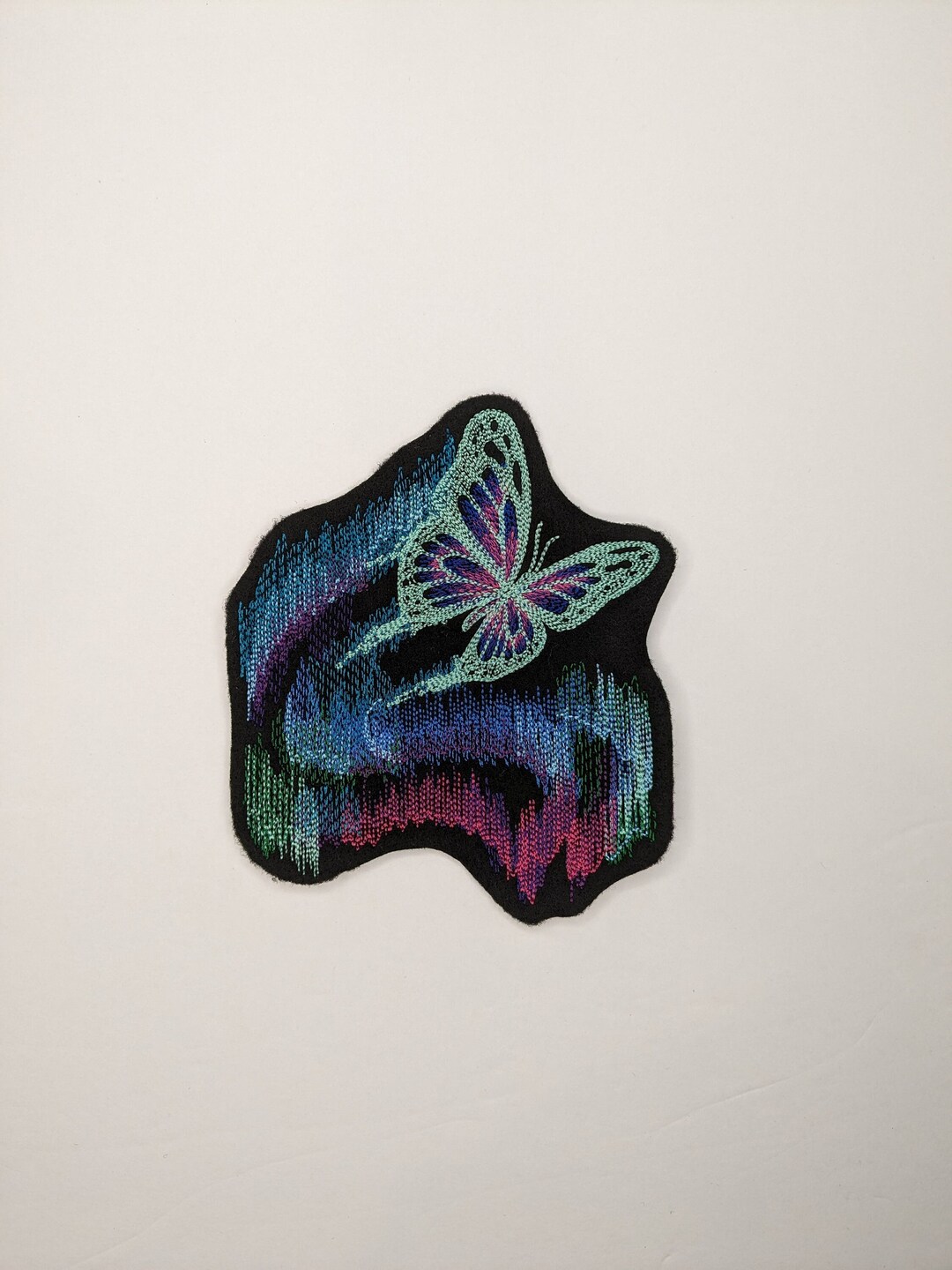 Aurora Borealis Butterfly Patch Machine Embroidered Iron-on Night Sky ...