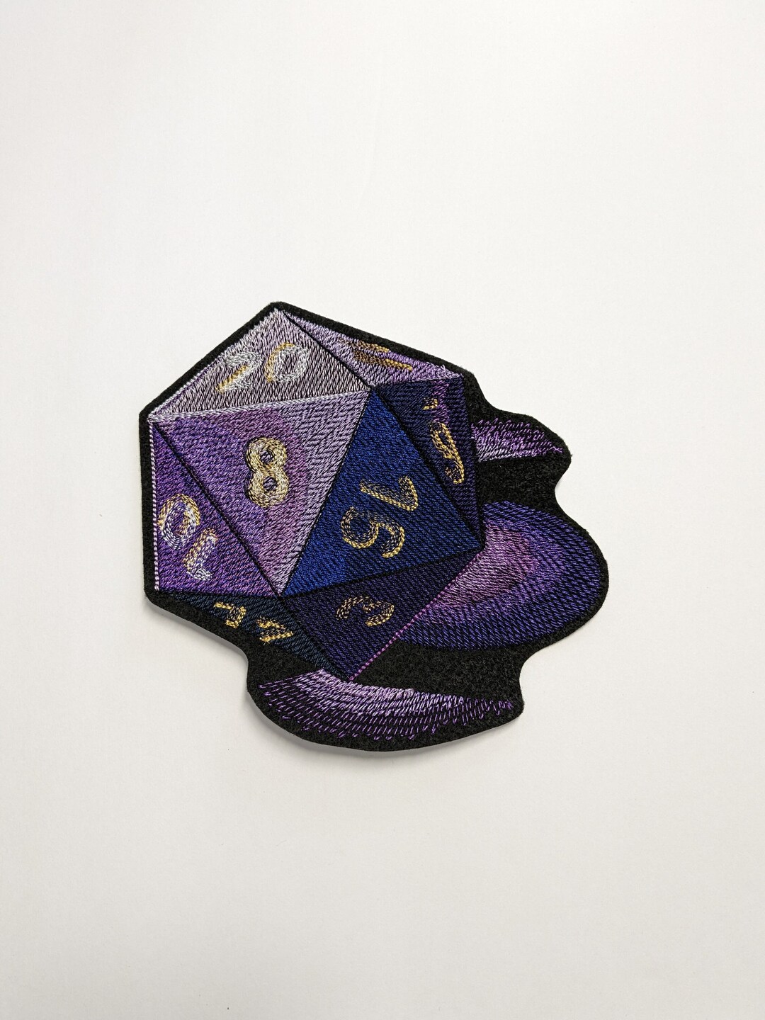 Illiuminated D20 Dice Patch - Large Size - Machine Embroidered Iron-on ...