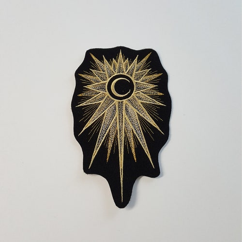 Eclipse Embroidered Iron on Patch | Etsy