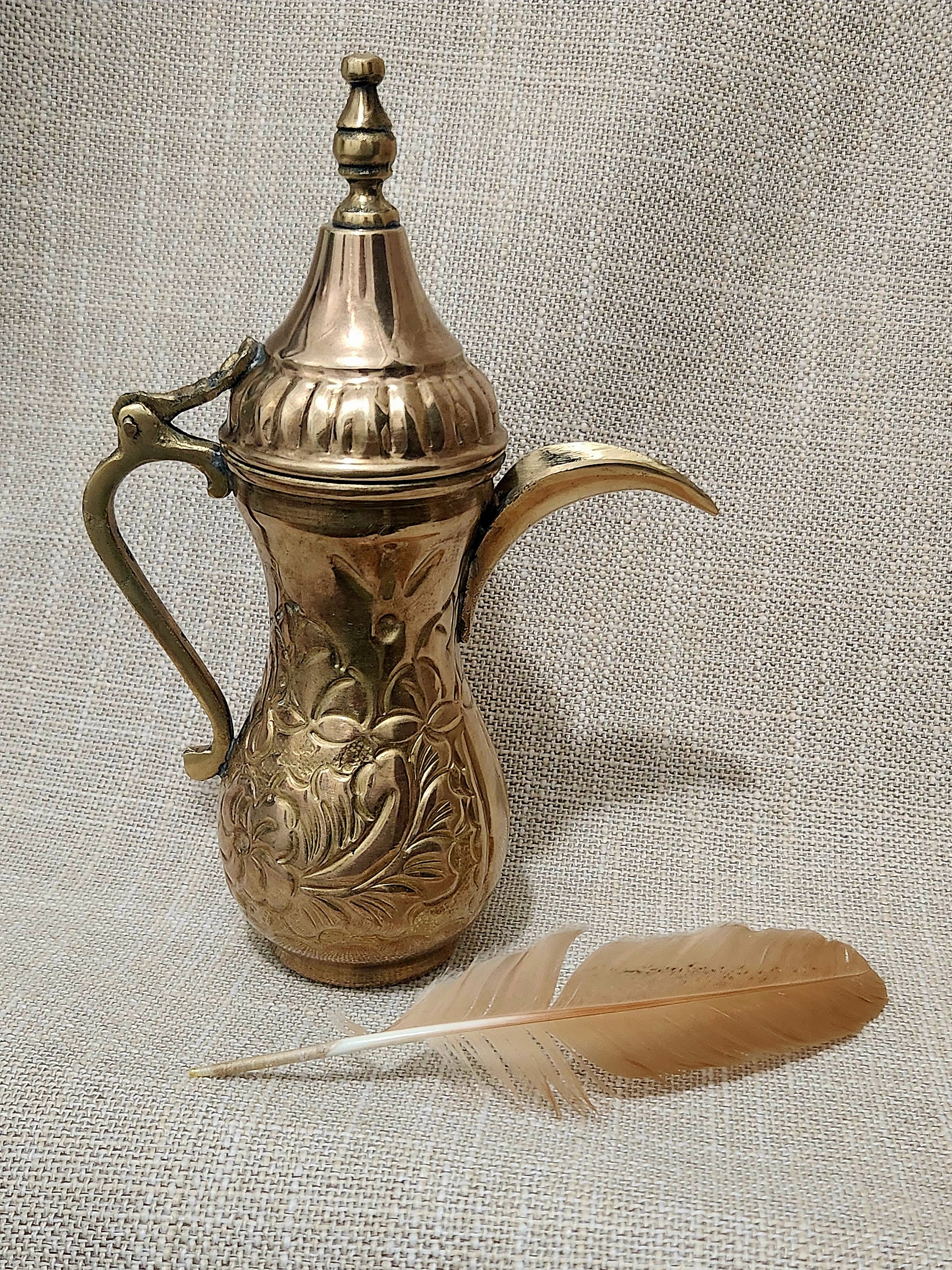 Vintage Ornate Brass Dallah Traditional Arabic Coffee Pot - Etsy