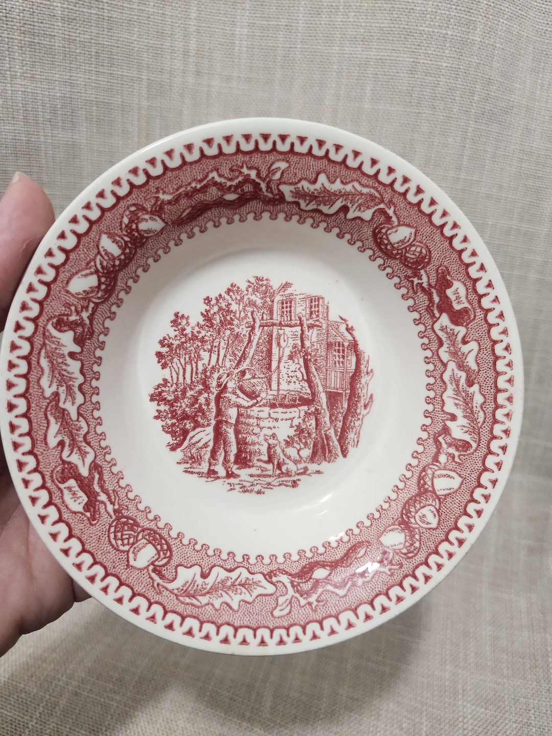 Royal Memory Lane Ironstone Red Transferware Dessert Bowl - Etsy