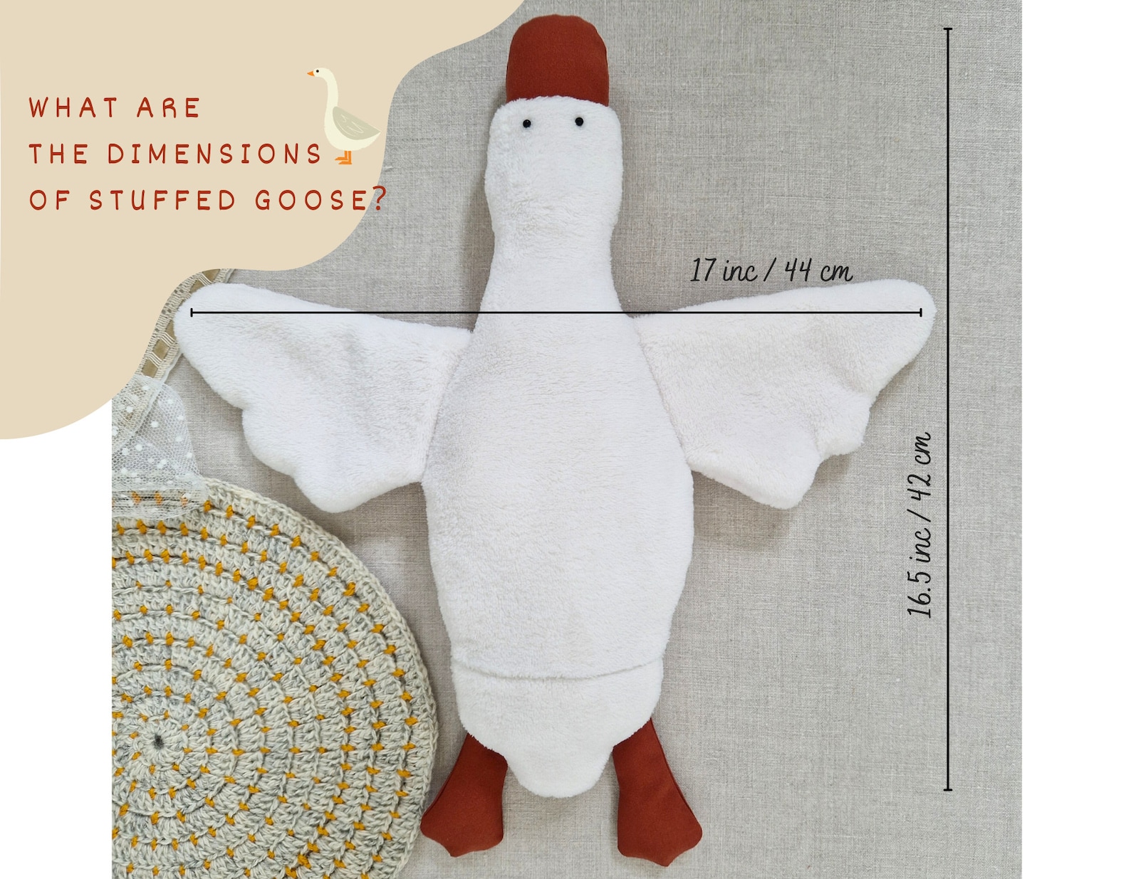 Plush Goose Pattern With Step-by-step Photos, Soft Toy for Sleep ...