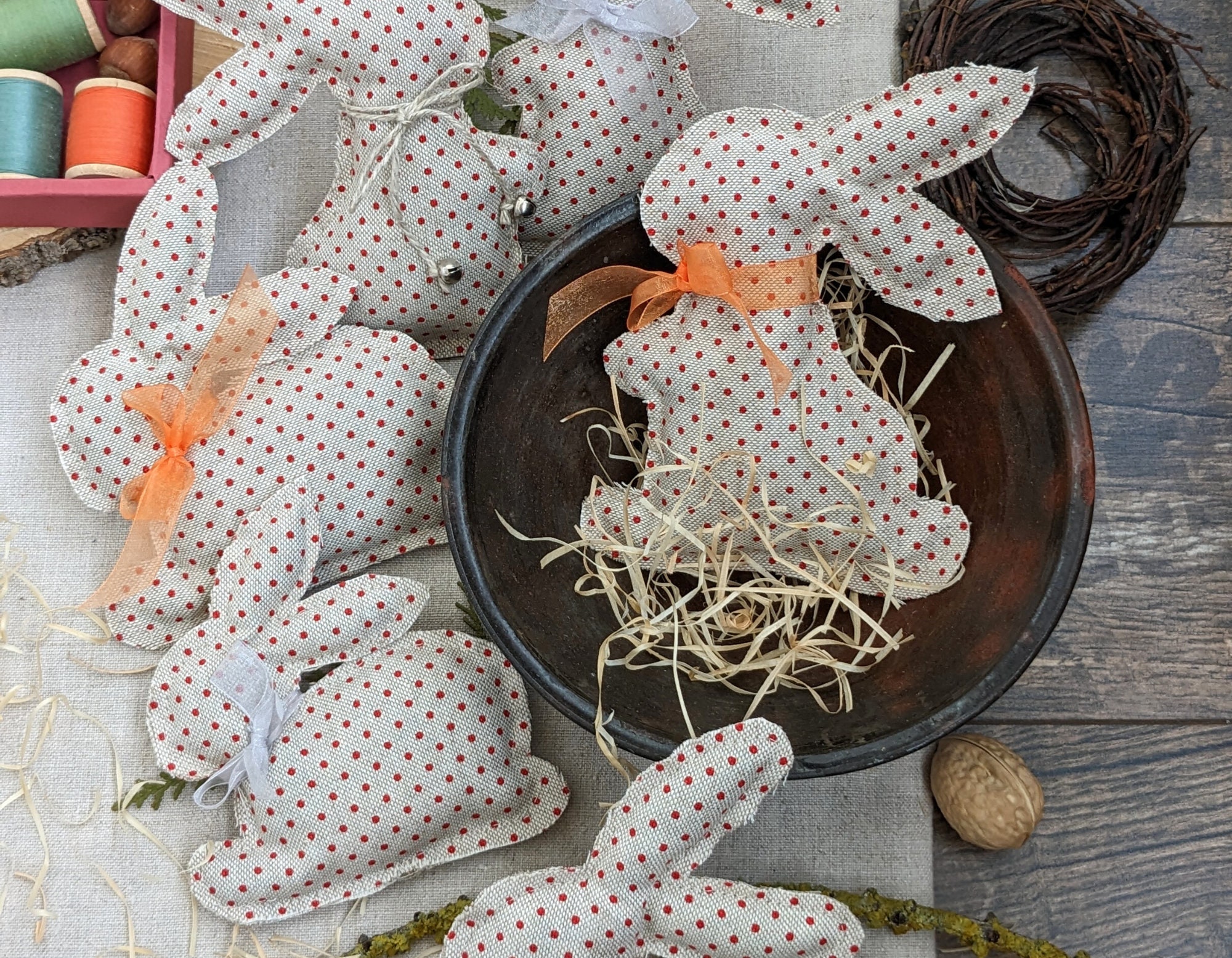 Easter Bunny Rabbit Sewing Pattern, Digital Download 2 Patern-6 Sizes ...