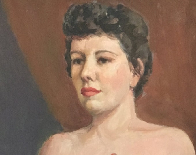 Mature Vintage Female Nude With A Pedestal Etsy
