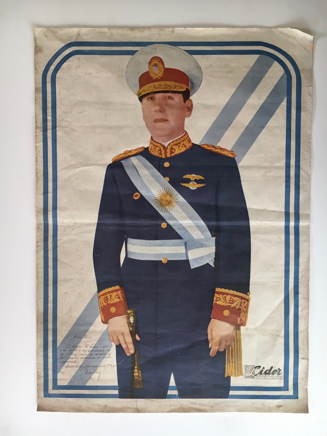 Vintage Poster of Juan Peron - Etsy