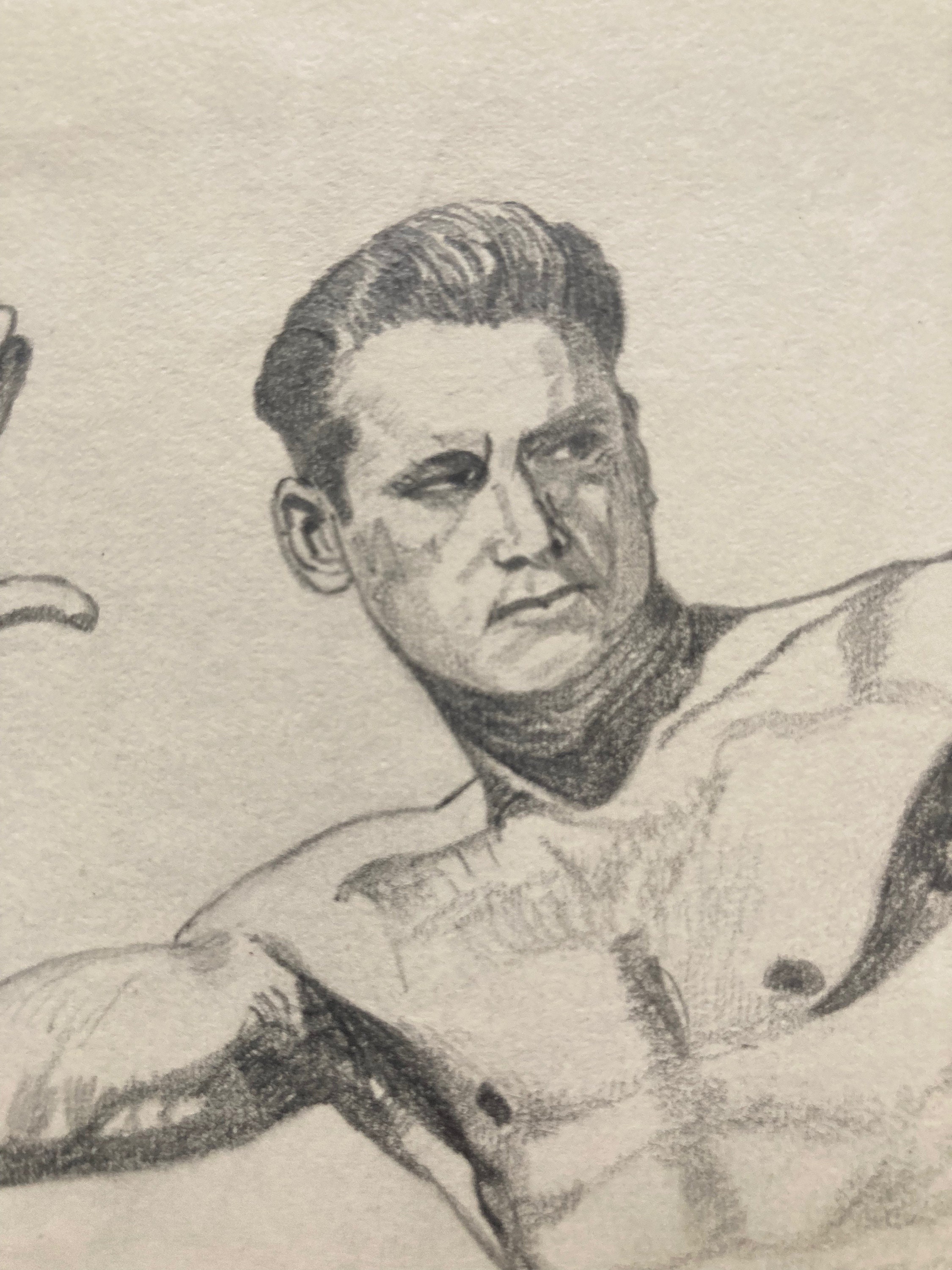 Vintage Male Physique Drawing - Etsy