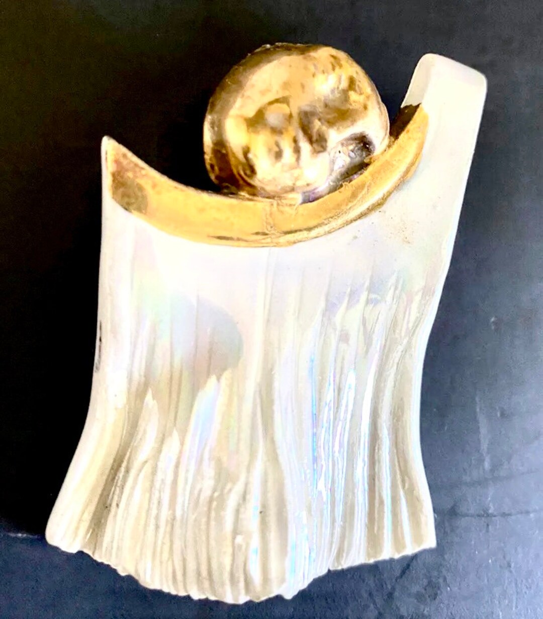 Brooch Hand Painted Ceramic Thespian Mask Made in Greece Artist Signed ...