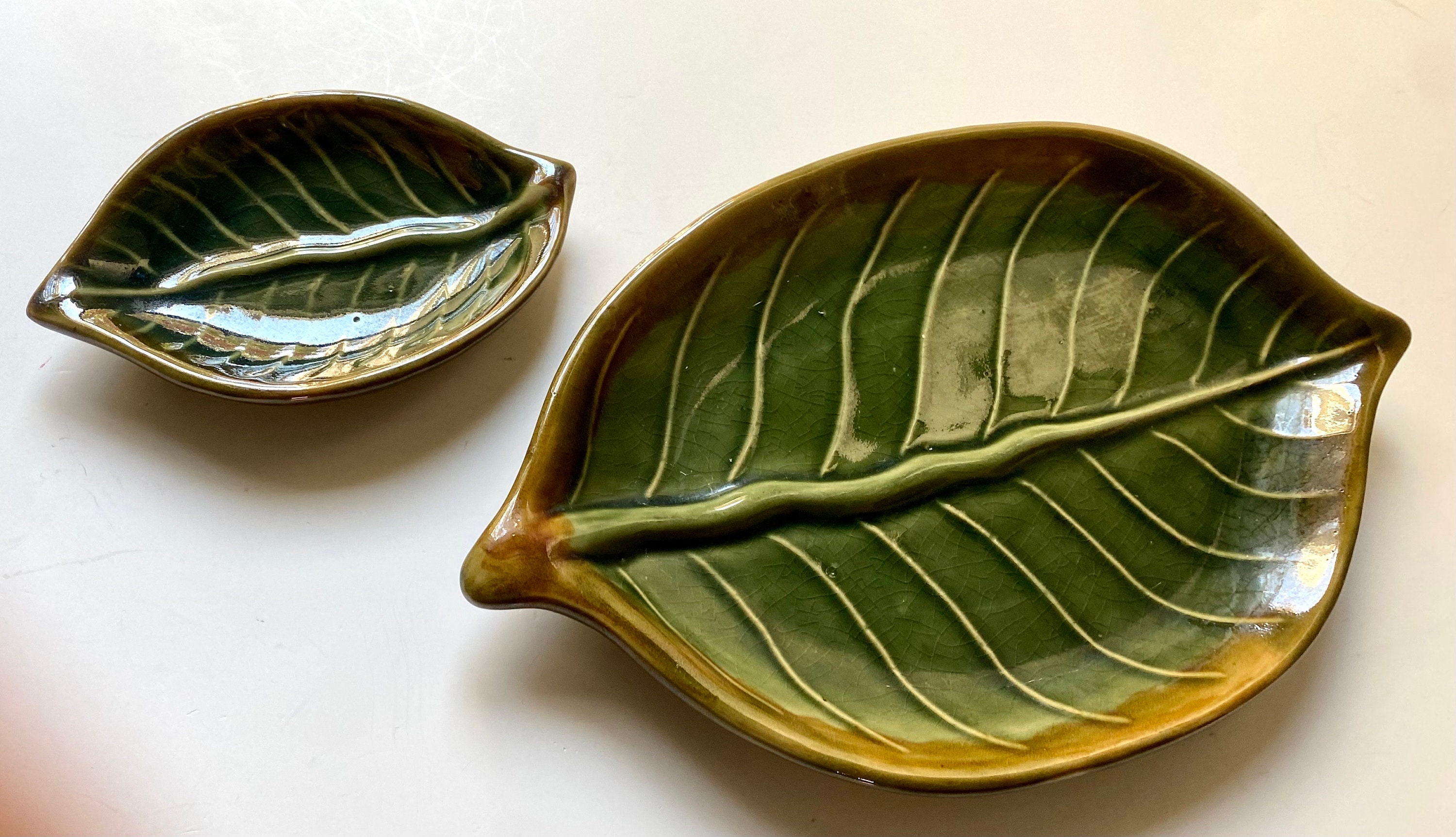 Pier 1 Leaf Shaped Platter and Side Dish Set of 2 - Etsy