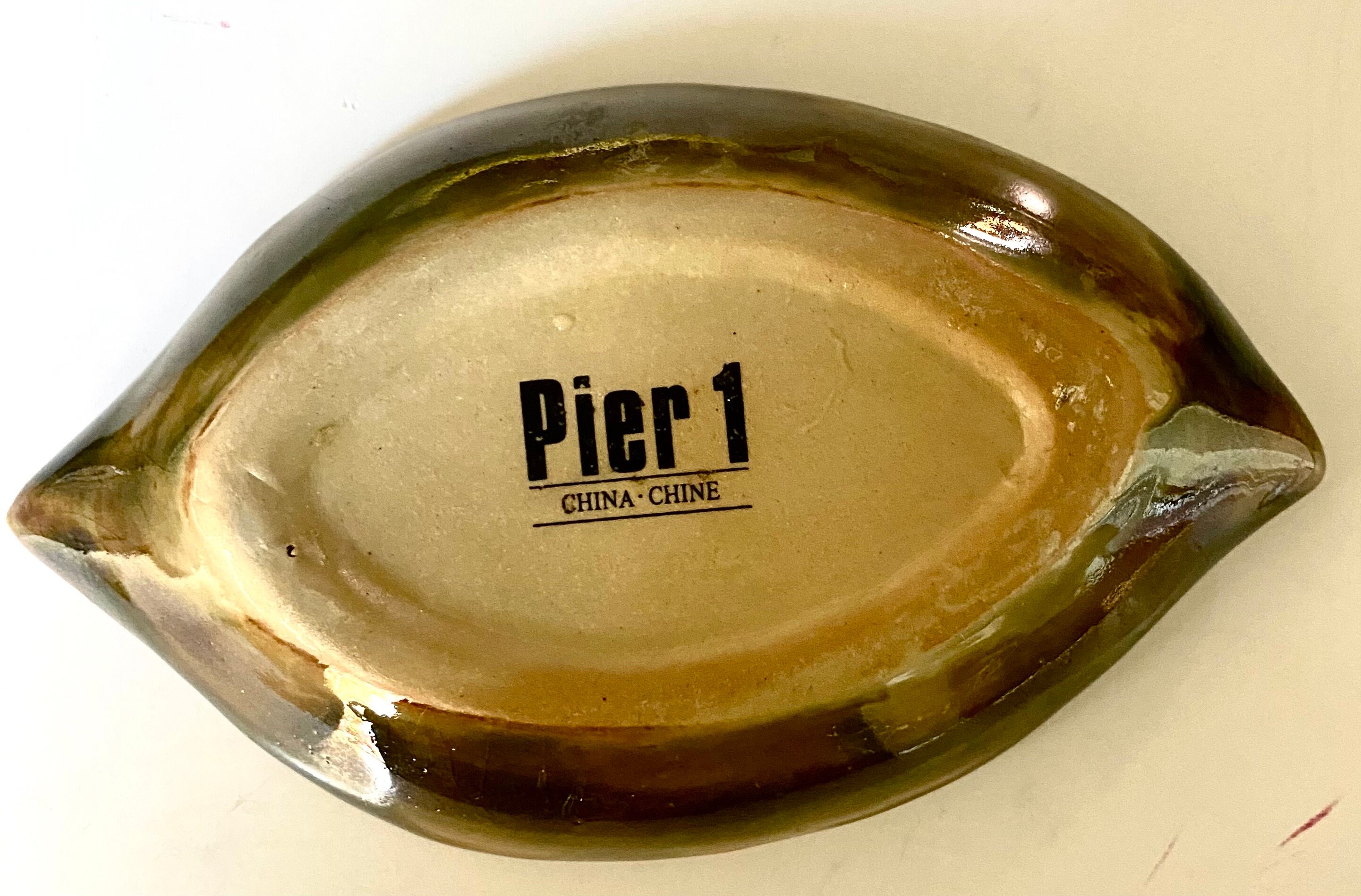 Pier 1 Leaf Shaped Platter and Side Dish Set of 2 - Etsy