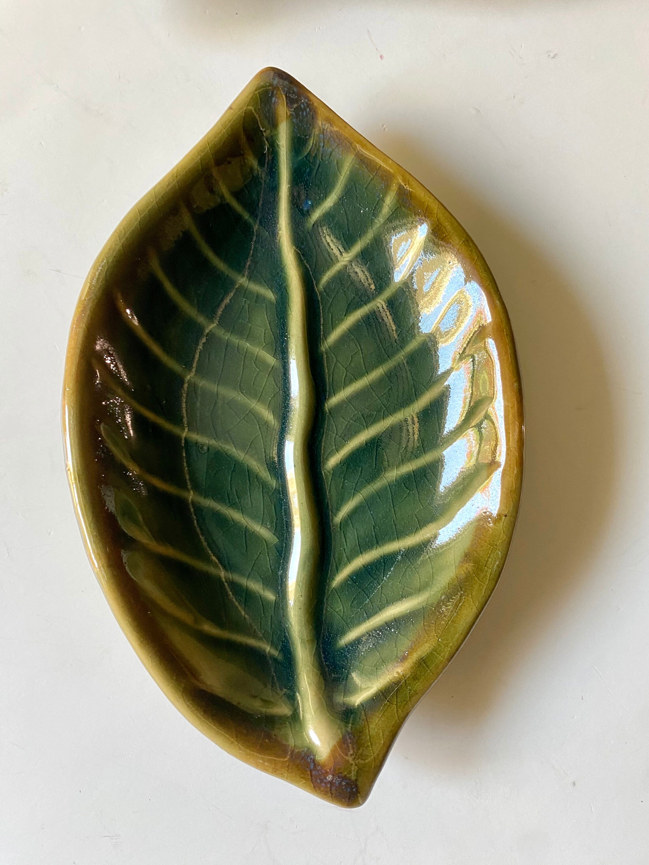 Pier 1 Leaf Shaped Platter and Side Dish Set of 2 - Etsy