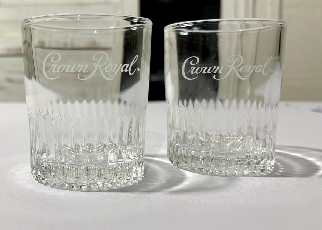 Vintage Crown Royal Rocks Glasses Set of 2 - Etsy