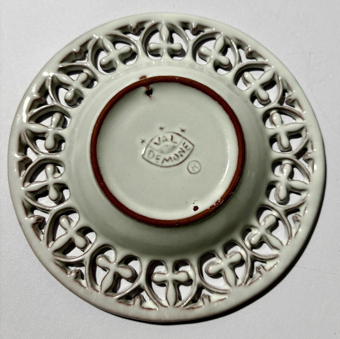 Val DEMONE Ceramic Lattice Recessed Pottery - Hand Painted Plate ...