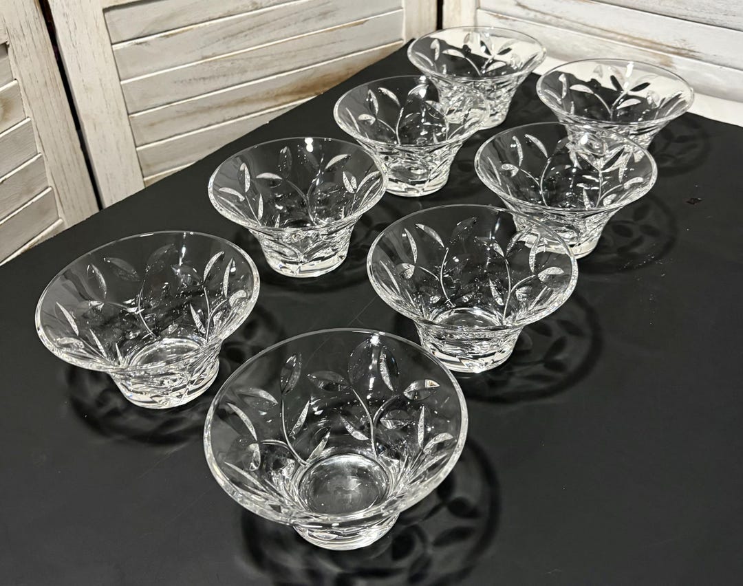 Vintage RCR Crystal . Oneida Leaf Pattern MCM . Small 24% Lead Crystal ...