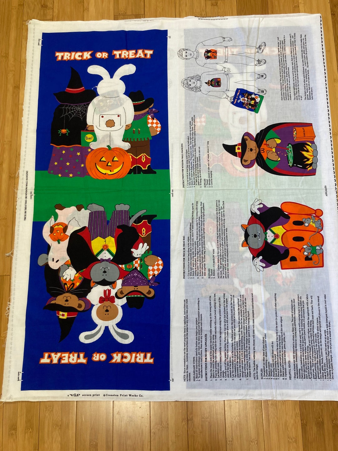 Vip Cranston Halloween Trick or Treat Bag and Applique Craft Panel ...