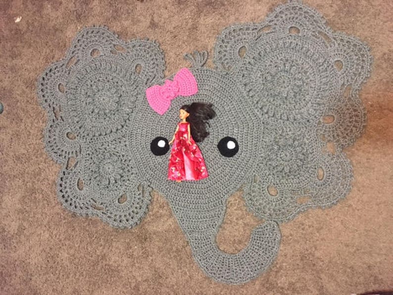 Crochet Elephant Rug Handmade Rug Nursery Rug - Etsy
