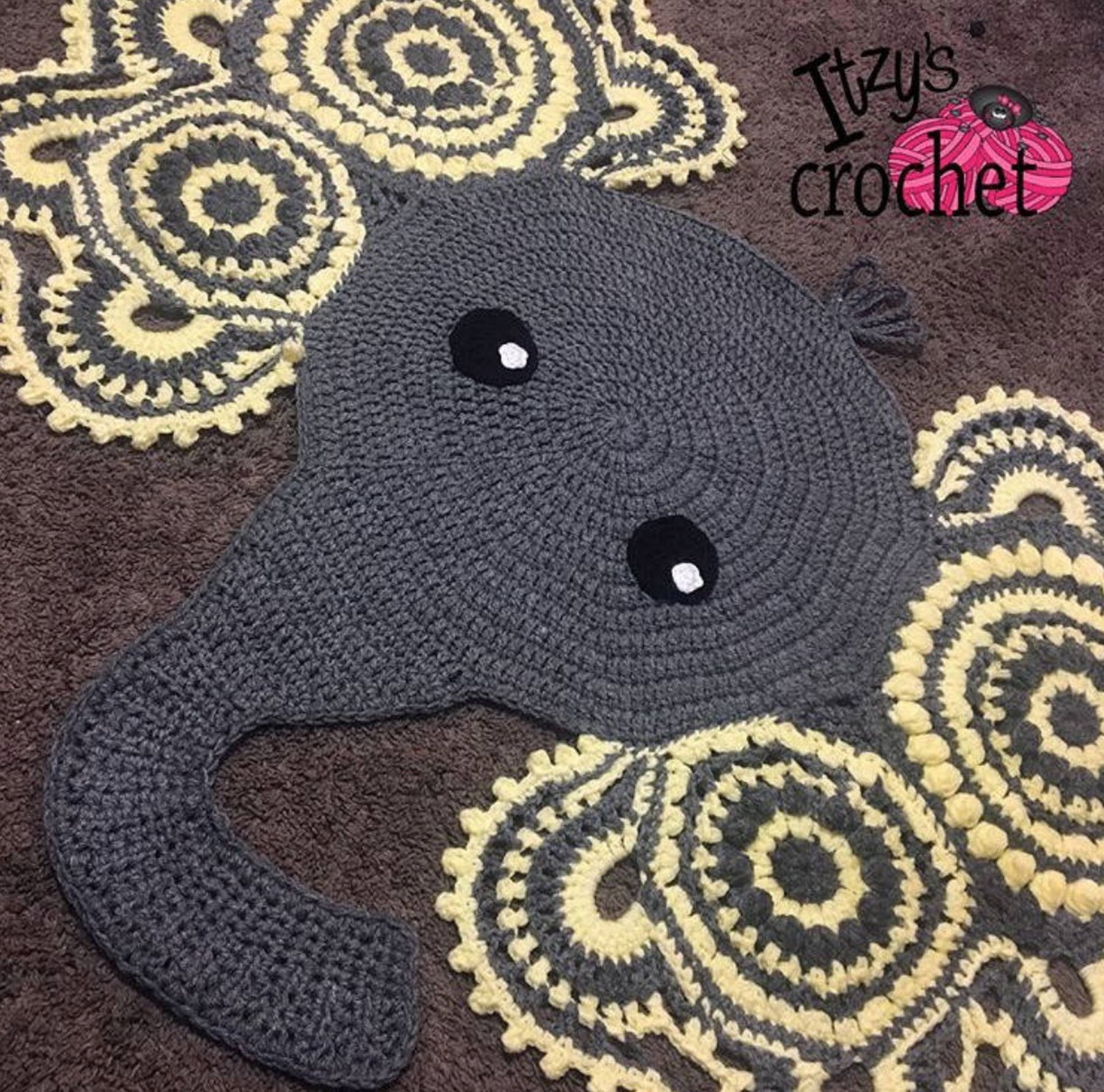 Elephant Baby Rug Crochet Rug Crochet Elephant Rug - Etsy