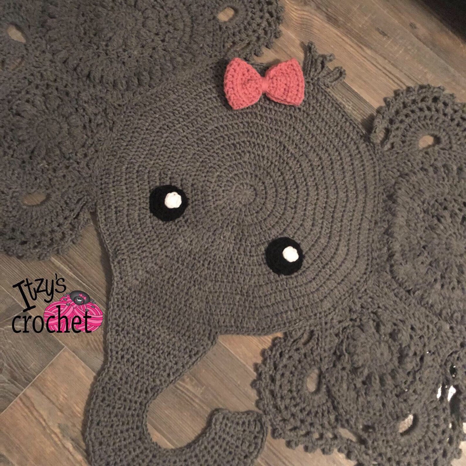 Crochet Elephant Rug Handmade Rug Nursery Rug - Etsy