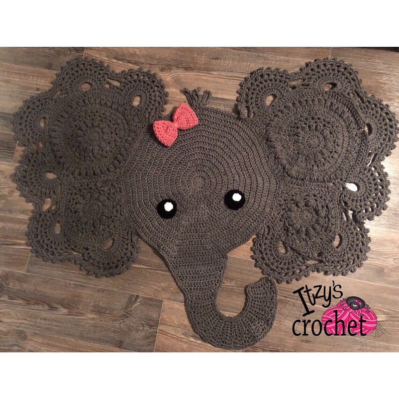 Crochet Elephant Rug Handmade Rug Nursery Rug - Etsy