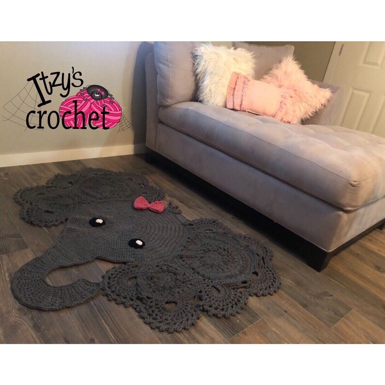 Crochet Elephant Rug Handmade Rug Nursery Rug - Etsy