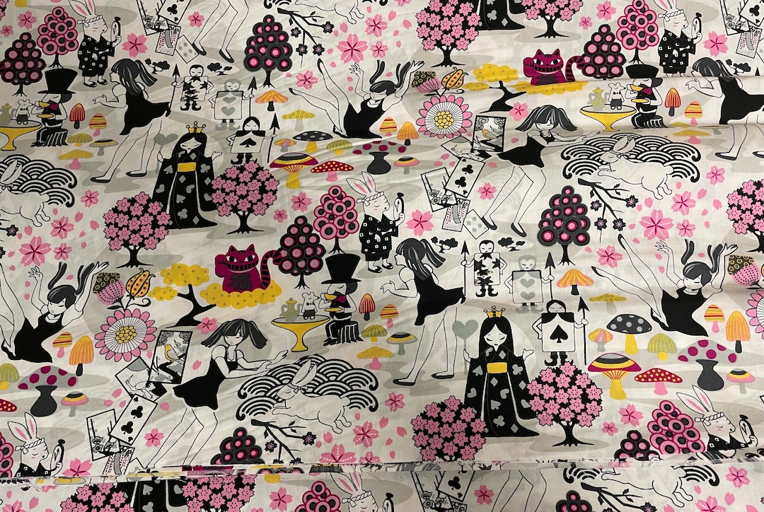 Alice Anime Trans-pacific 100% Cotton Woven BTY off the Bolt. Hard to ...