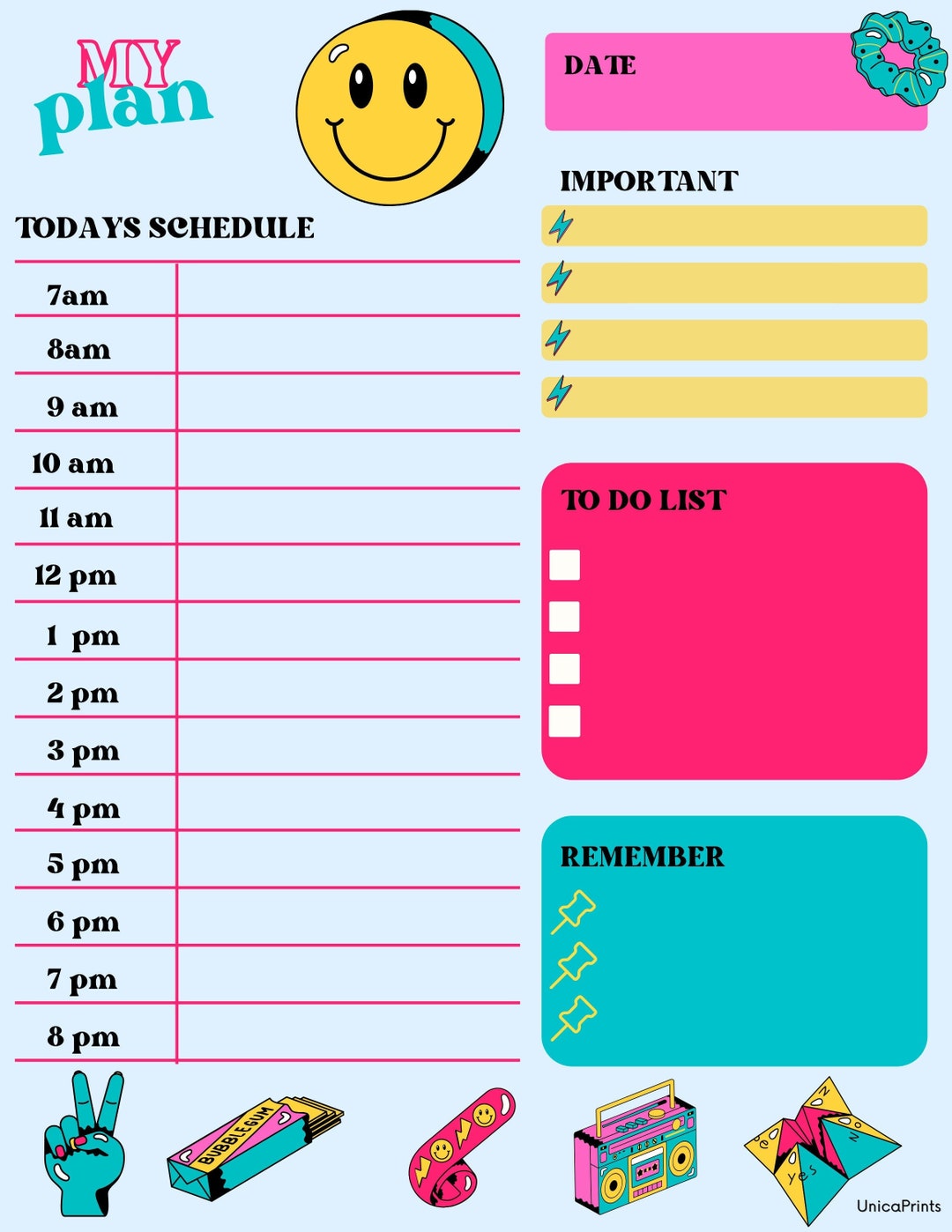 Kids Planner | Organize Hourly | COMPLETE Daily Tasks | To-do Lists ...