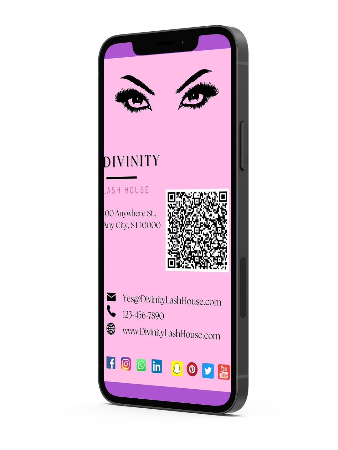 QR Code Custom Virtual Business Card | Vcard | Engraved Social Media ...