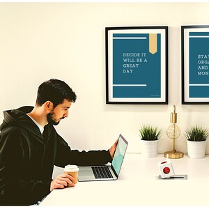 Minimalism Office Wall Decor | 8 Piece Poster Set in 2 Sizes 18x24 and ...