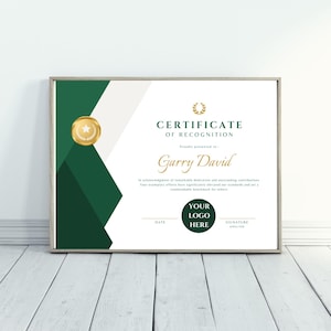 Printable Award Certificate: Memorable Editable Design Template for ...