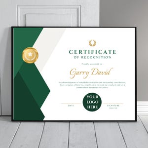 Printable Award Certificate: Memorable Editable Design Template for ...