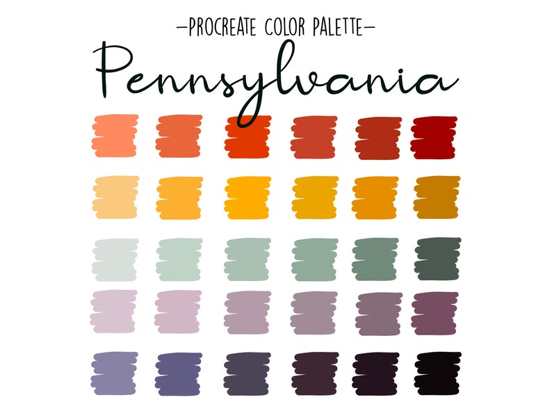 Procreate Color Palette pennsylvania - Etsy