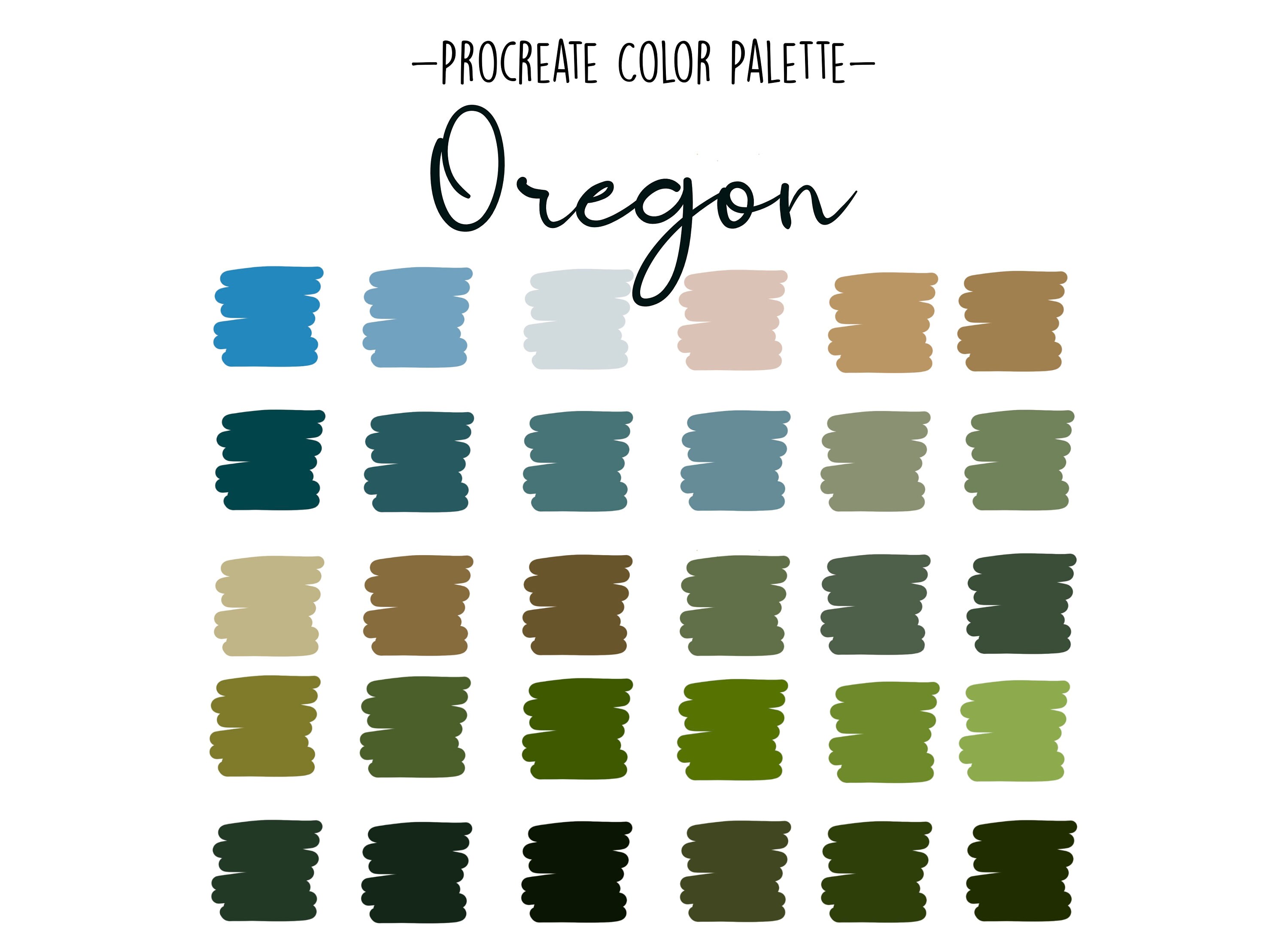 Procreate Color Palette oregon - Etsy