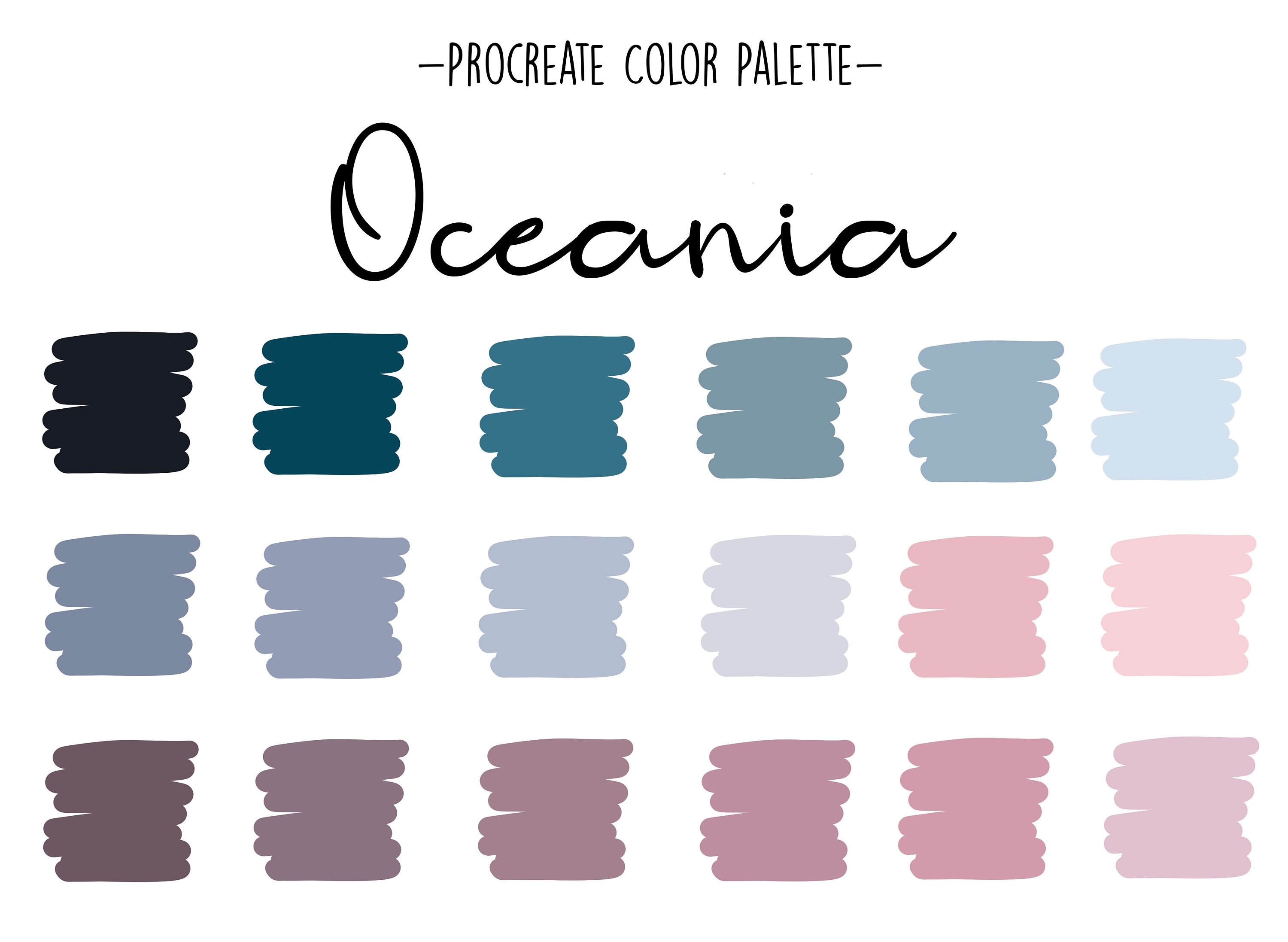 Oceania Procreate Color Palette | Etsy