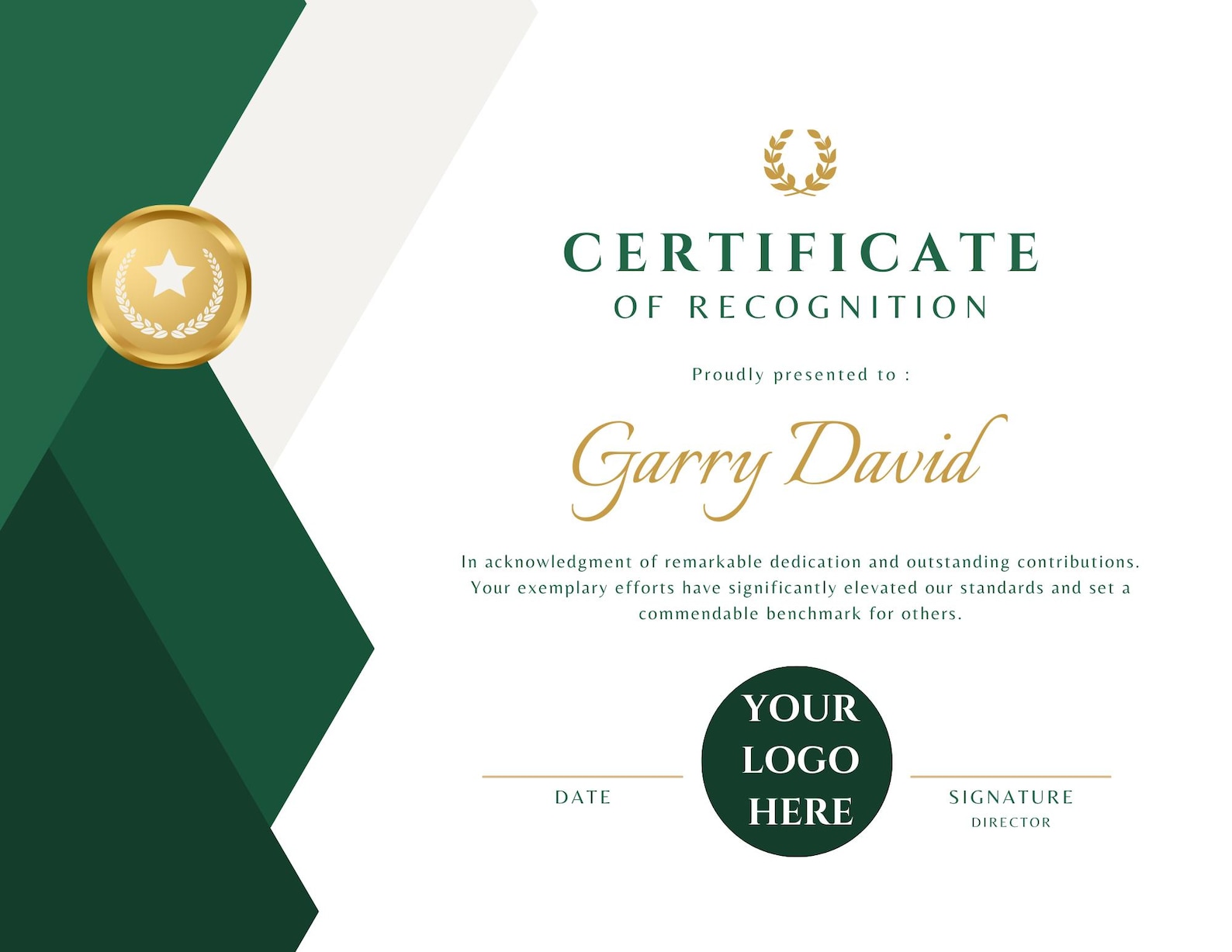 Printable Award Certificate: Memorable Editable Design Template for Recognizing Outstanding ...