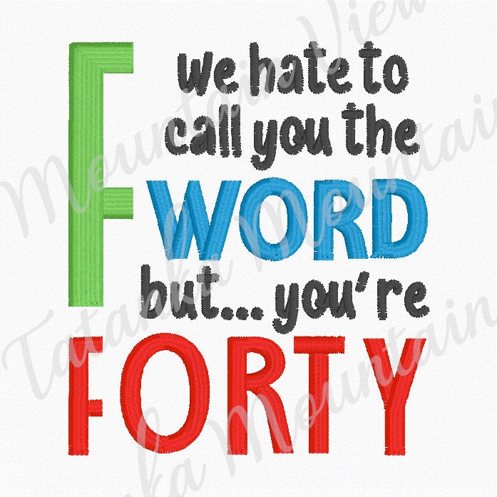 40th Birthday TP Embroidery Design Embroidered Toilet Paper - Etsy