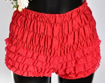 Red Ruffle Shorts | Etsy