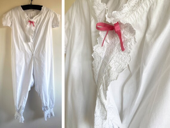 Original Victorian Edwardian white combinations open … - Gem