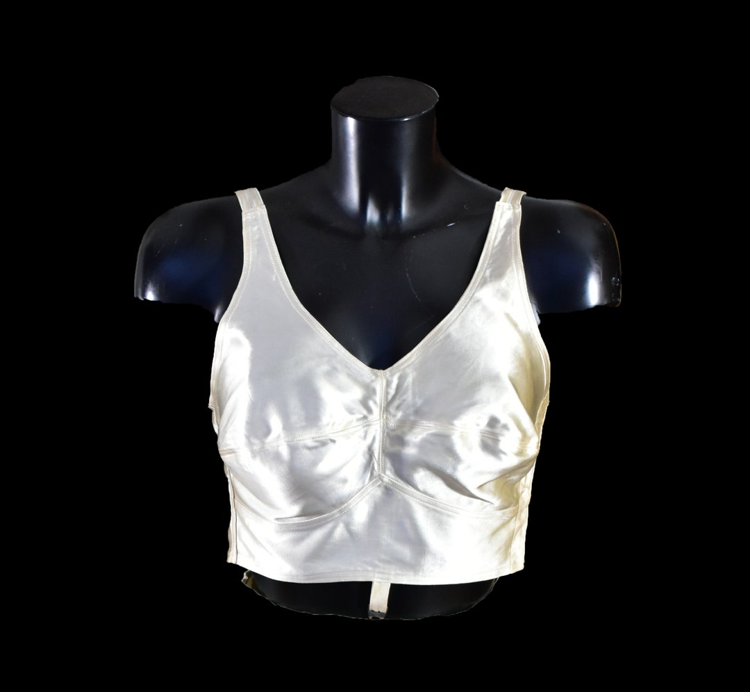 30's Ivory Bra Satin Rayon Longline Old Hollywood Goddess Art Deco - Etsy