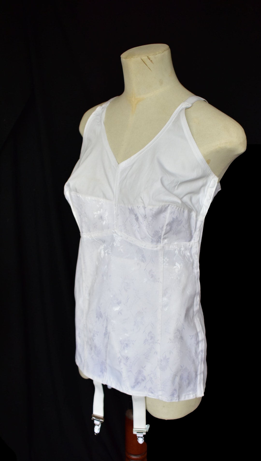 Shapewear large vintage 60's white cotton 44C NWT's all in one ...
